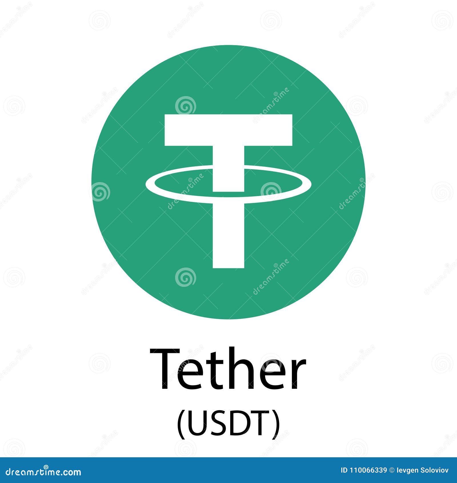 Tether Cryptocurrency Token Symbol, USDT Coin Icon In Circle With Pcb ...