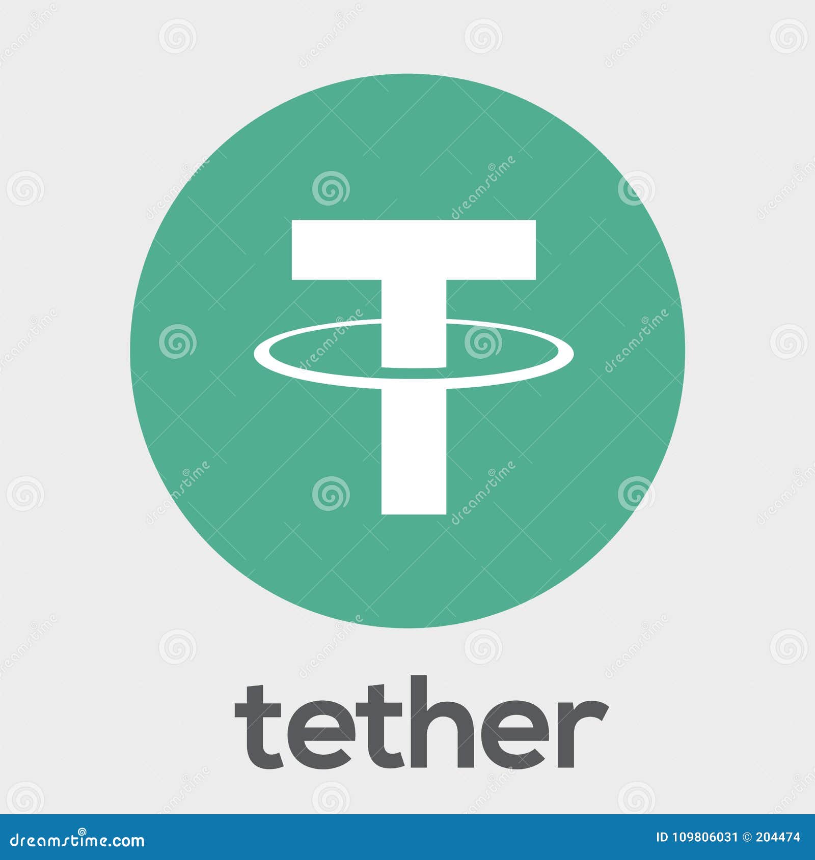 Tether Or USDT Coin With Crypto Currency Themed Banner Cartoon Vector ...