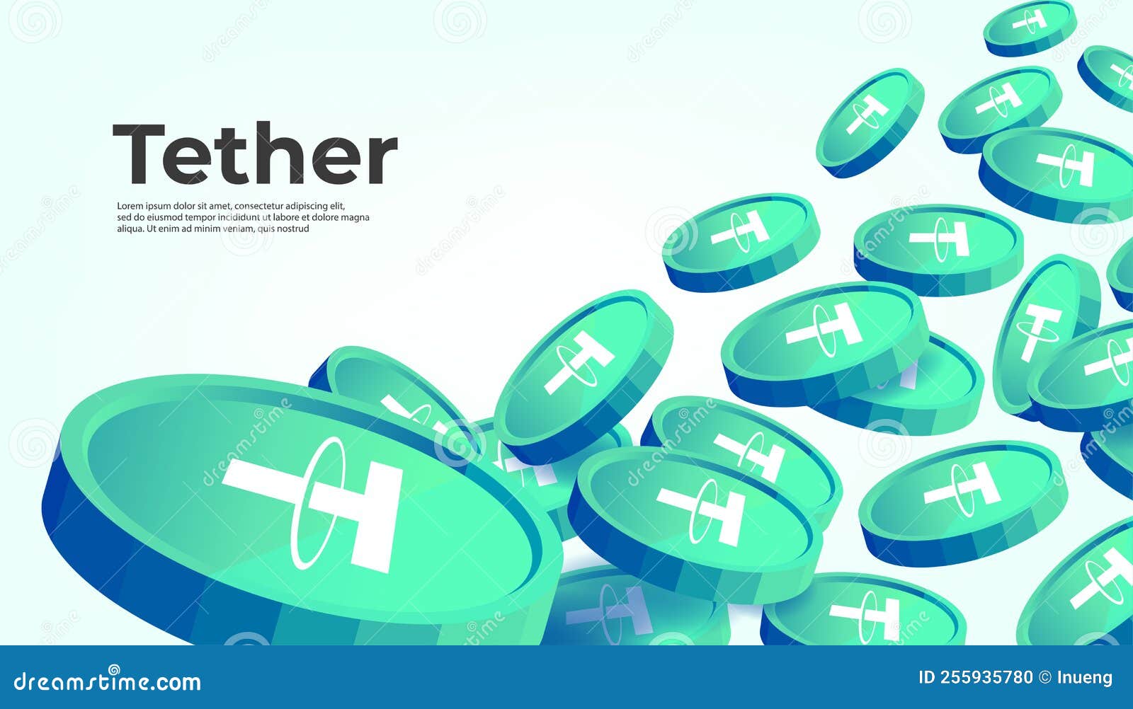 Tether USDT Blockchain Digital Money Cryptocurrency Vector Green Logo ...