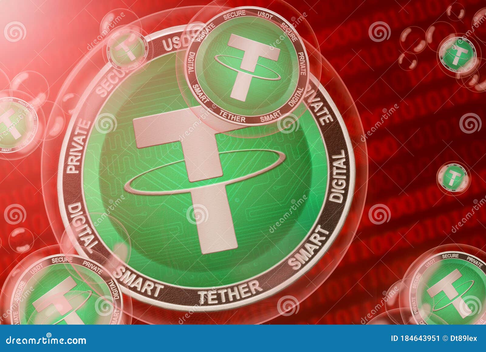 Tether USDT Blockchain Digital Money Cryptocurrency Vector Green Logo ...