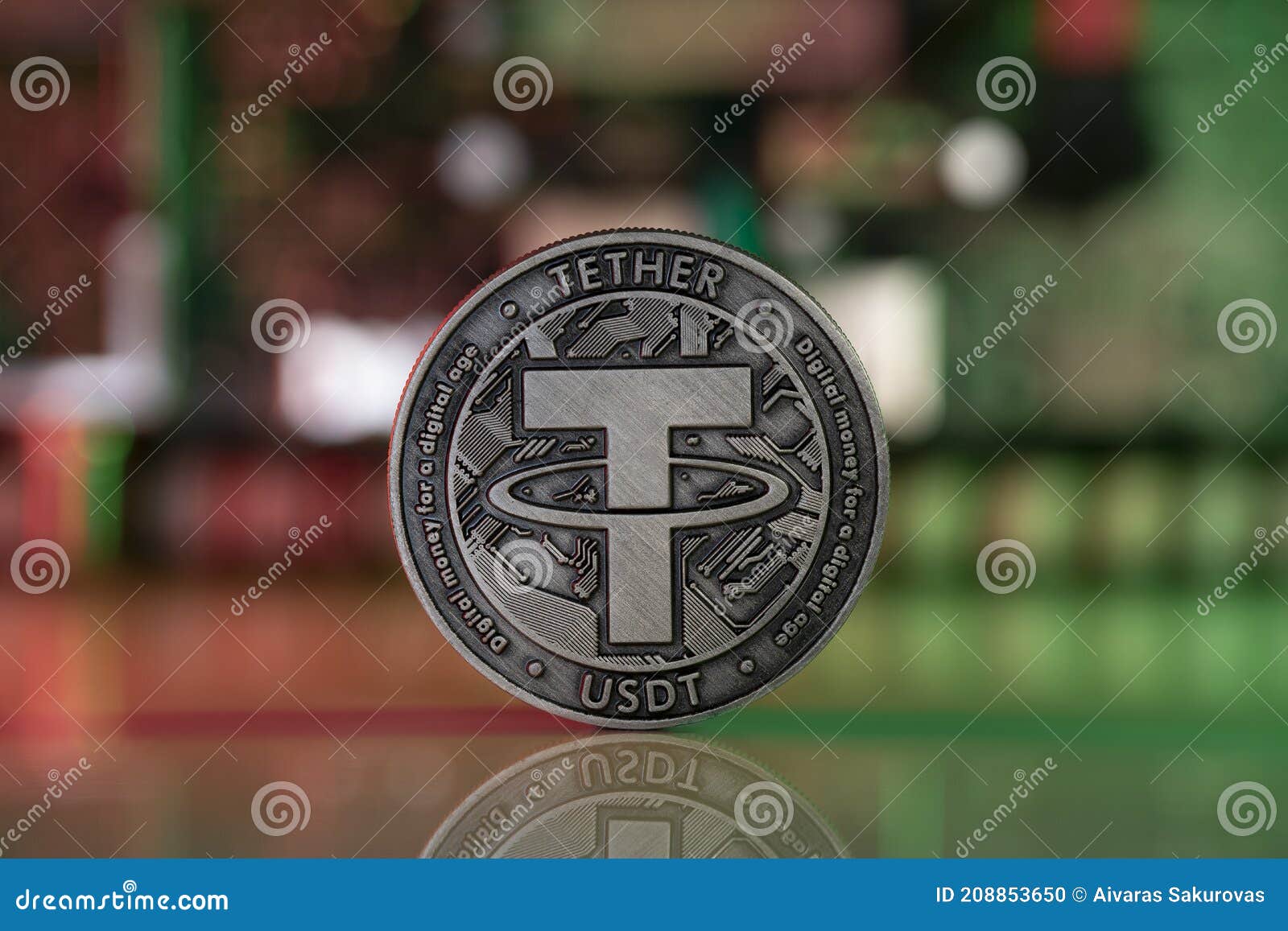 Tether USDT Crash, Bubble. Tether USDT Cryptocurrency Coins In A ...