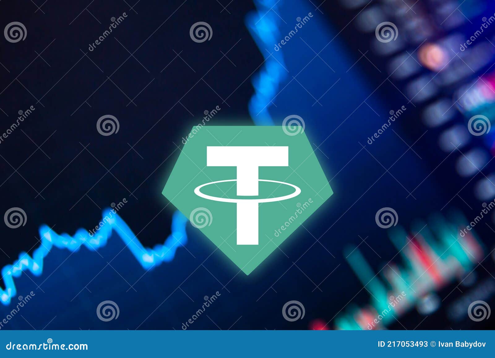 Tether USDT Cryptocurrency. Bitcoin Coin Growth Chart on the Exchange ...