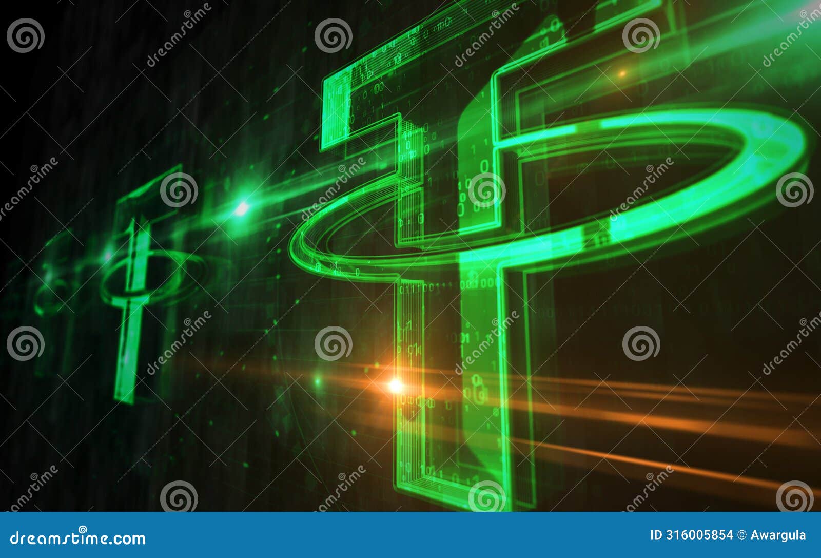 Tether USDT Stablecoin Cryptocurrency Symbol Digital Concept 3d ...