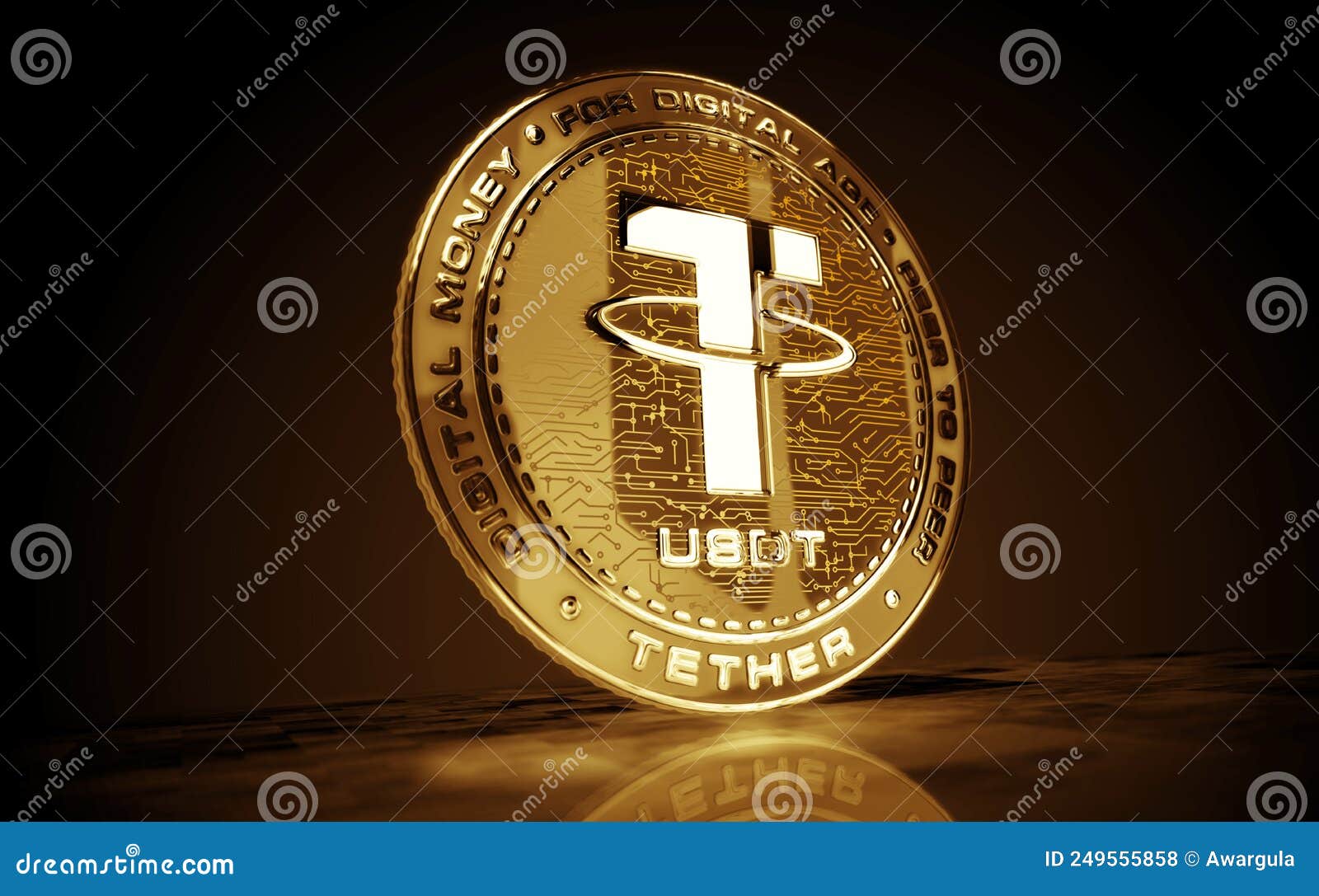 Tether USDT Stablecoin Cryptocurrency Golden Coin 3d Illustration ... Tether USDT Stablecoin Cryptocurrency Golden Coin 3d Illustration ...