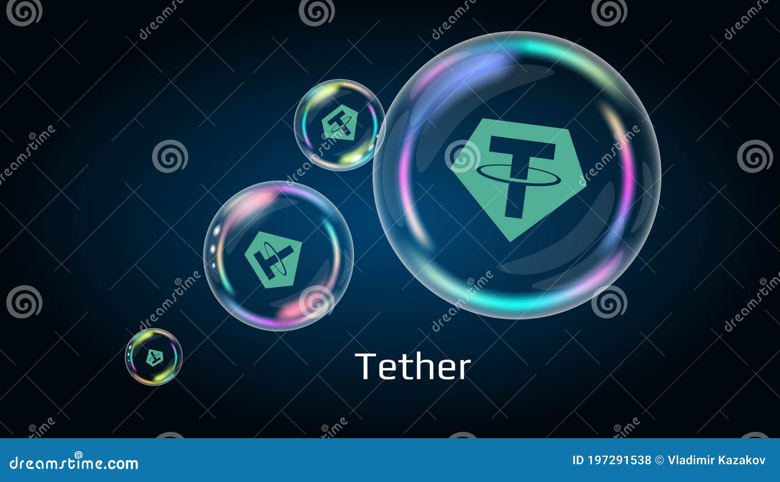 Tether USDT Token Symbol in Soap Bubble. Editorial Stock Photo ...