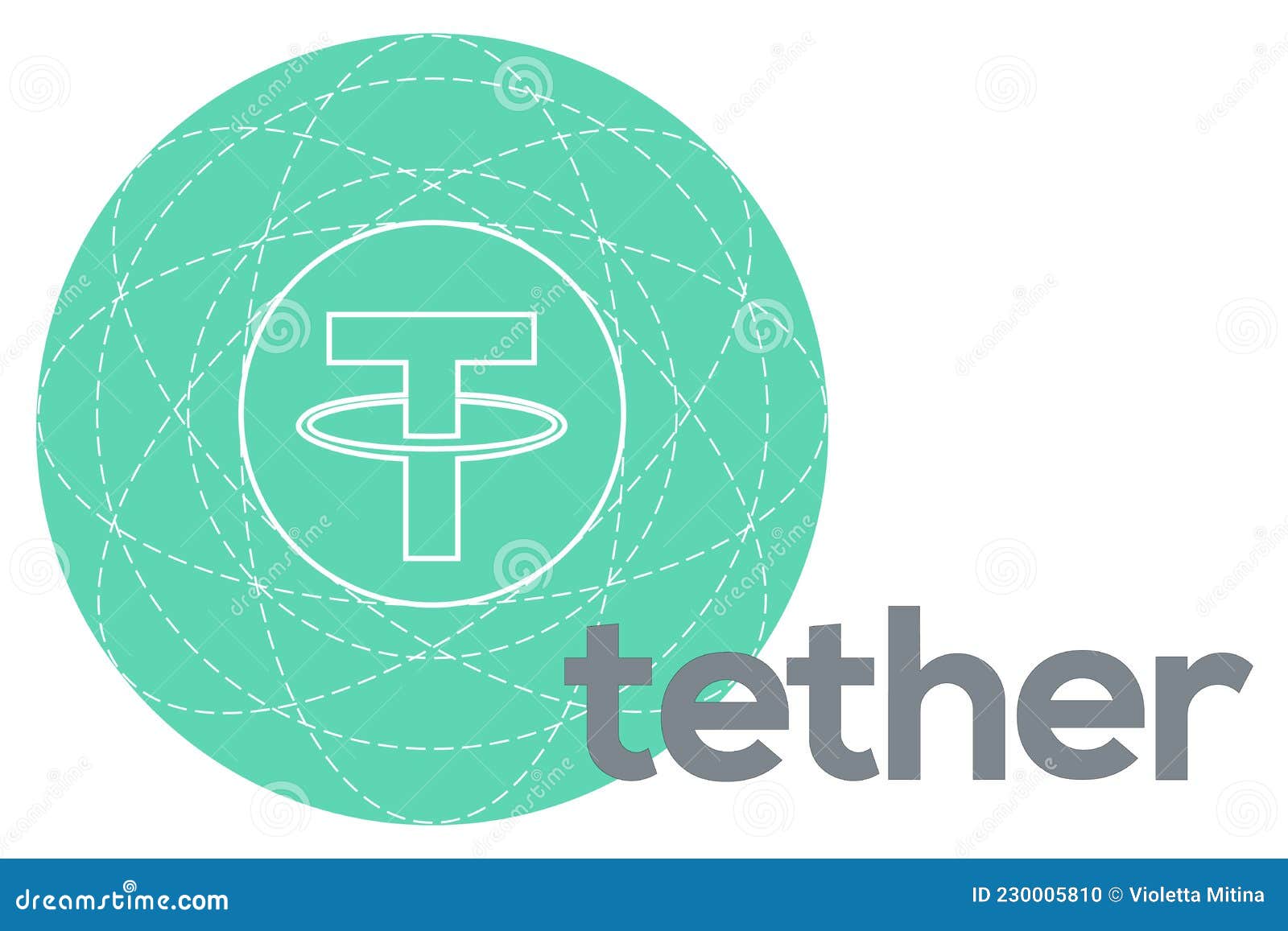 Tether Vector Logo Text Icon Author S Development Editorial Image ...