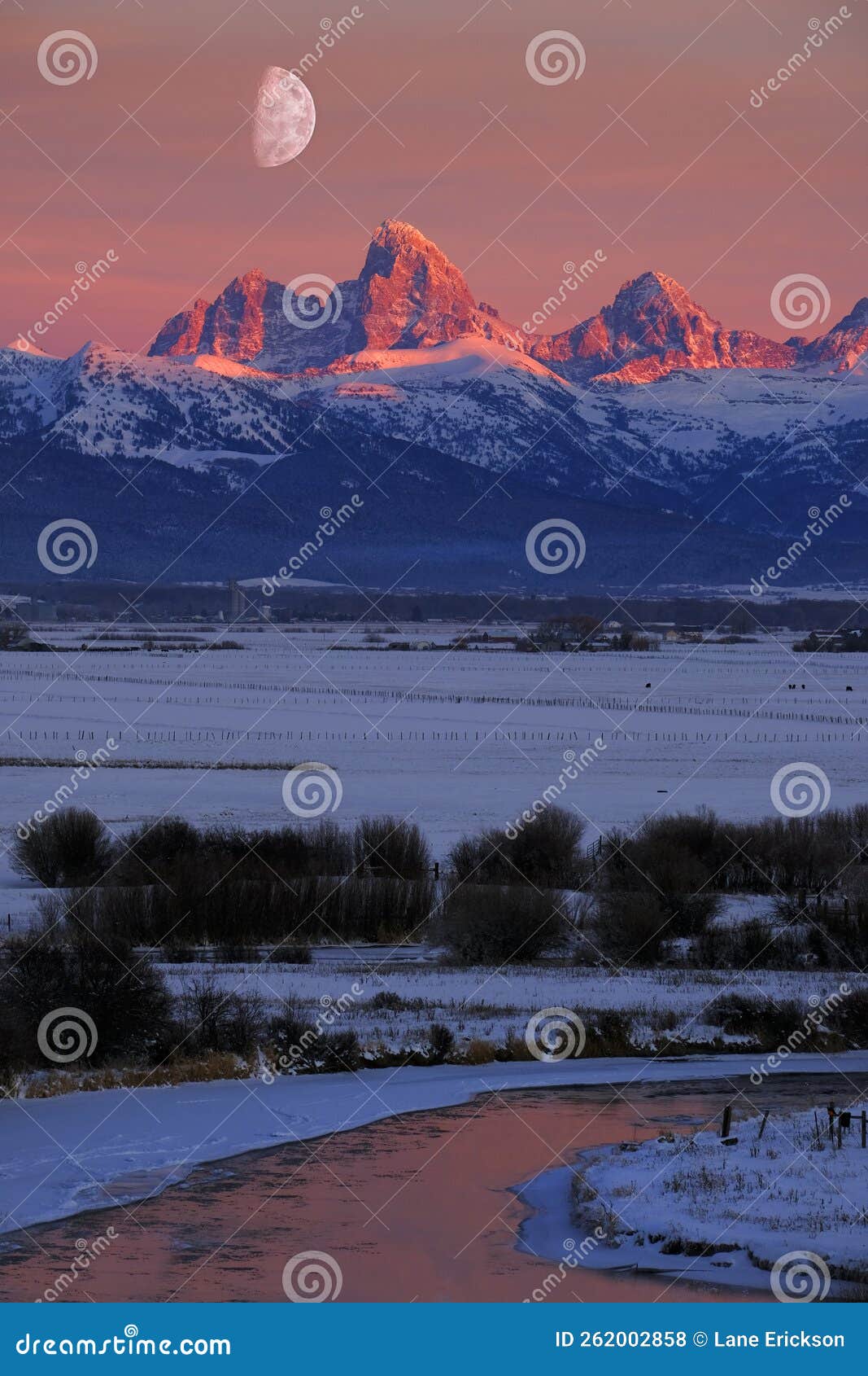 Tetons Teton Mountains in Winter Snow and Trees with Reflection in ...