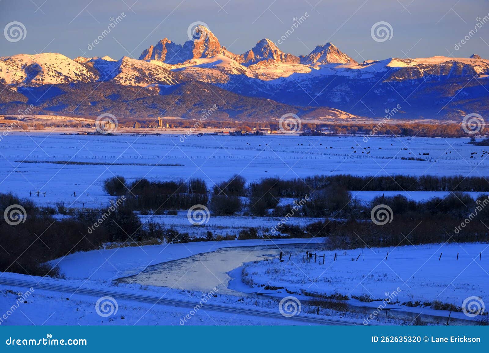 Tetons Teton Mountains in Winter Snow and Trees with Reflection in ...