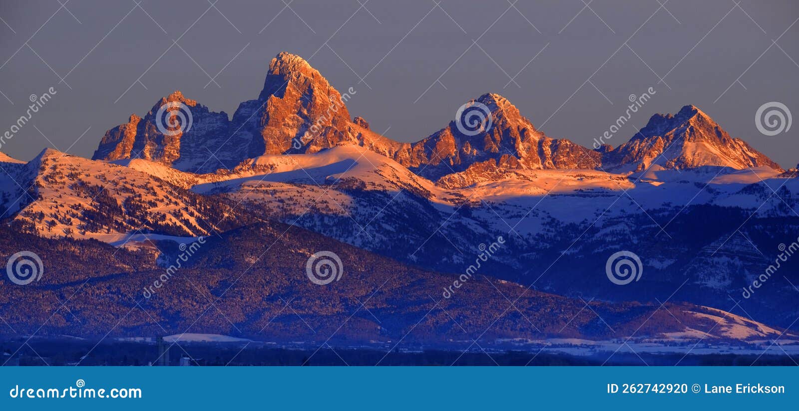 Tetons Teton Mountains in Winter Snow and Trees with Reflection in ...