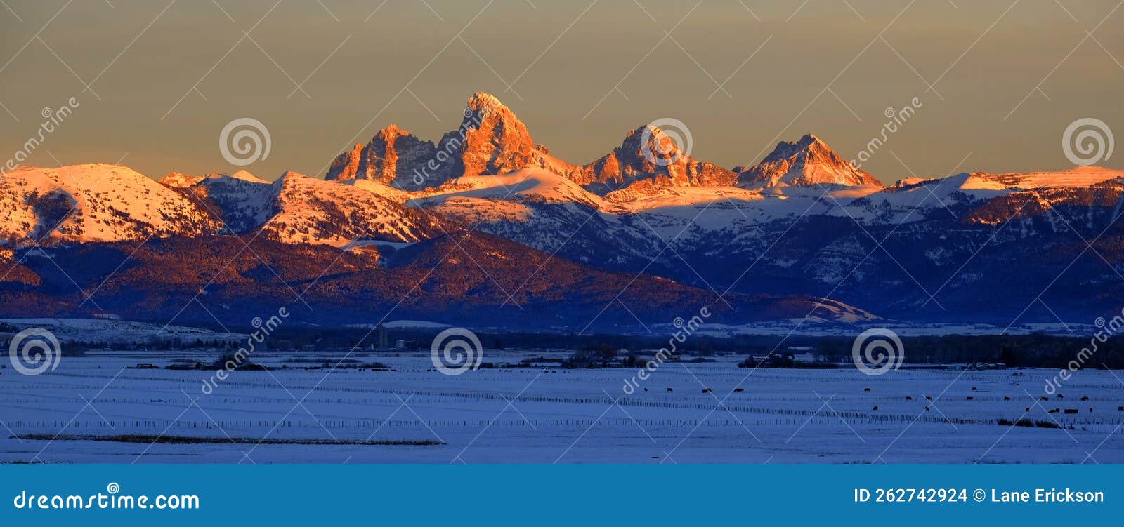 Tetons Teton Mountains in Winter Snow and Trees with Reflection in ...