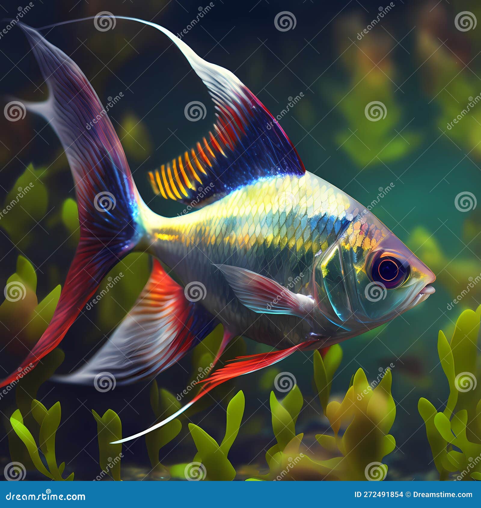 Tetra Fish Full Body. Generative AI Stock Illustration - Illustration ...