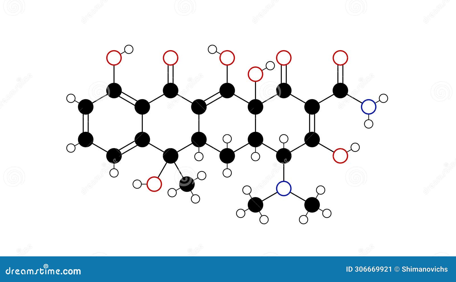 Tetracycline Molecule, Molecular Structures, Antibiotic, 3d Model ...