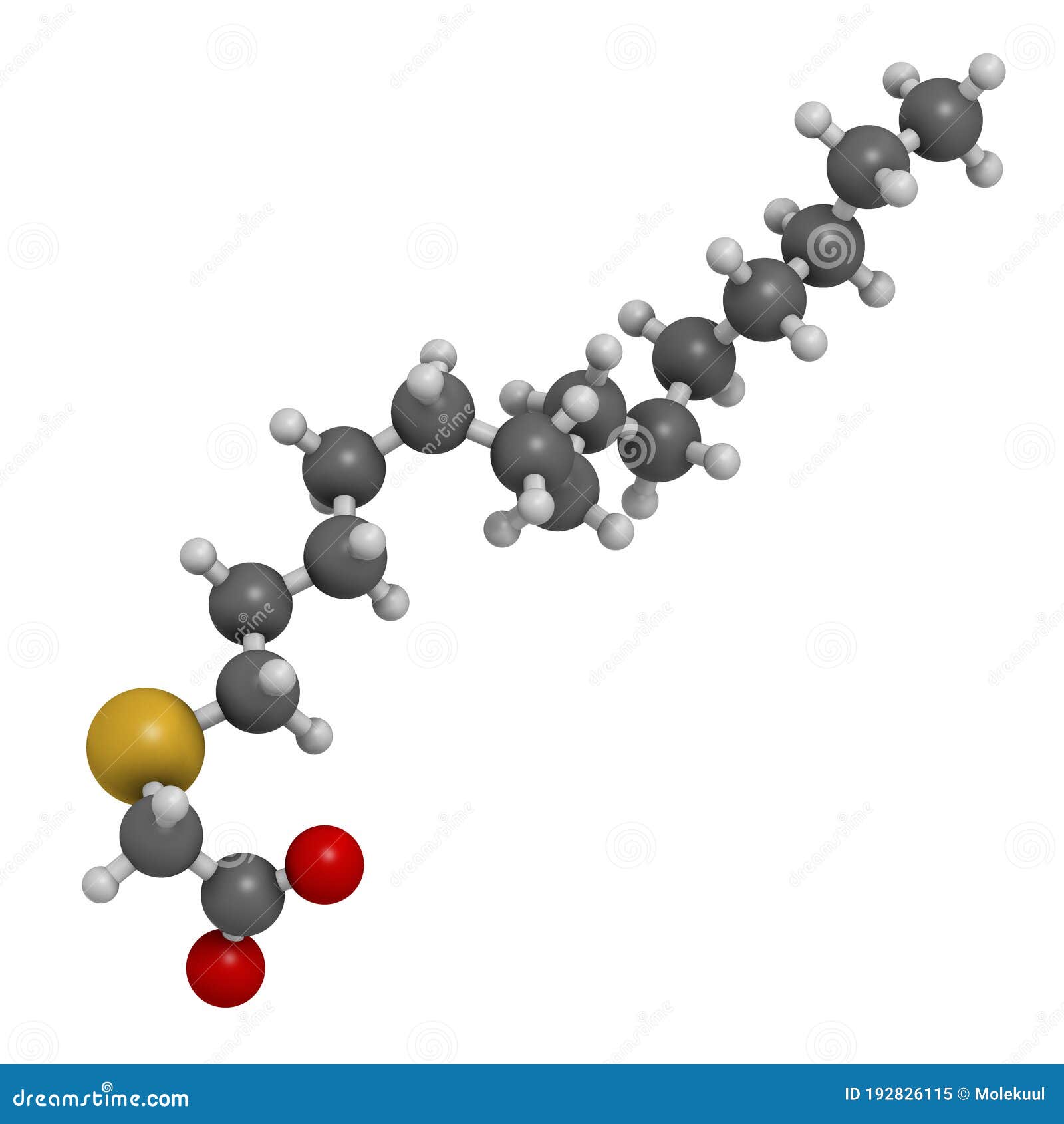 Tetradecylthioacetic Acid TTA Synthetic Fatty Acid Molecule. 3D ...