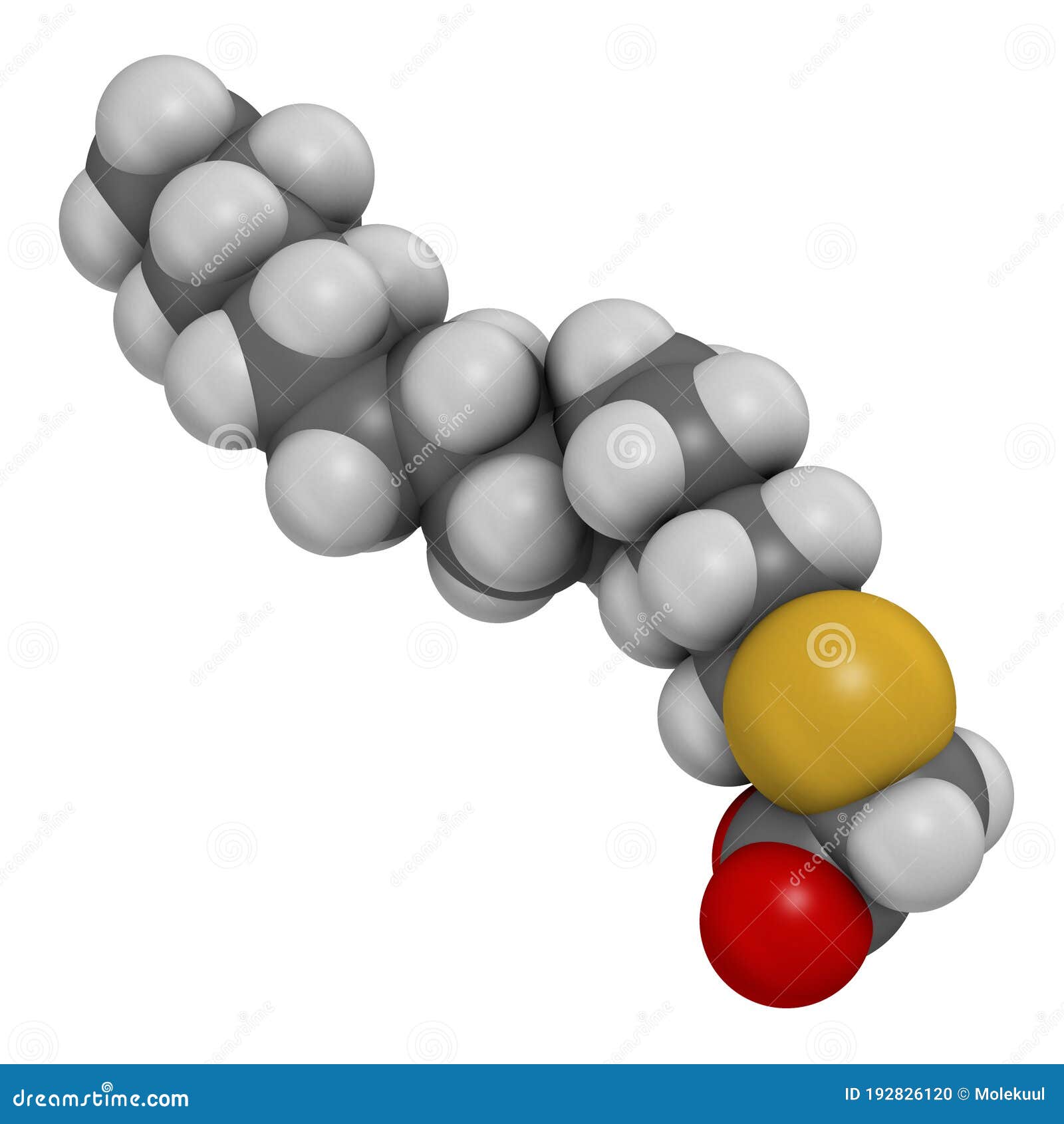 Tetradecylthioacetic Acid TTA Synthetic Fatty Acid Molecule. Stylized ...