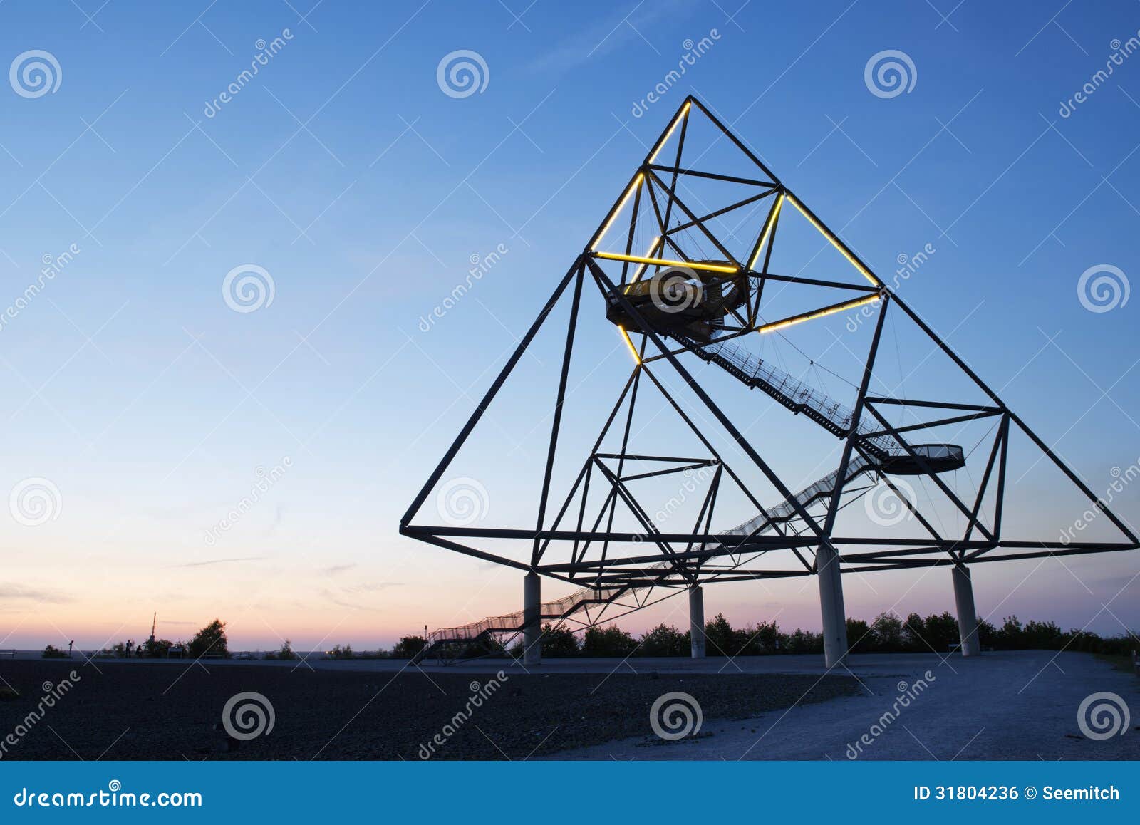 Tetraeder Bottrop by night stock photo. Image of industrial - 31804236