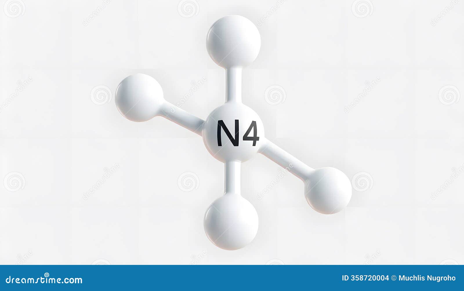 Tetrahedral Nitrogen Molecule: a 3D Model of N4 Stock Illustration ...