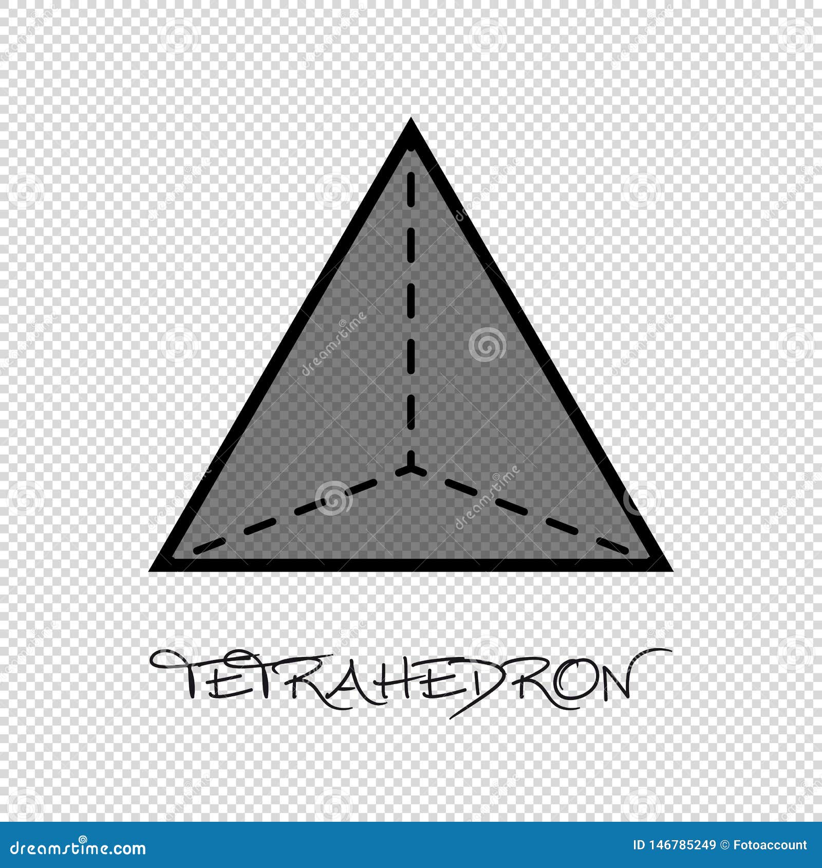 Tetrahedron 3D Shape - Vector Illustration - Isolated on Transparent ...