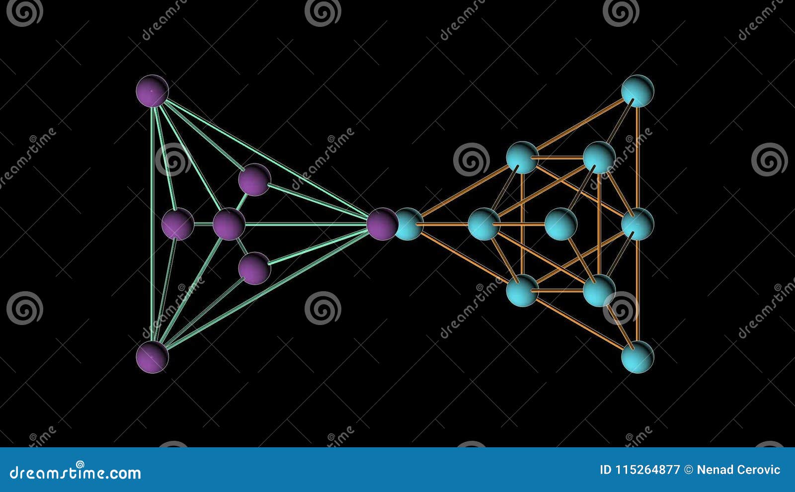 Tetrahedron Dna Molecule Structure Rotating Animation Stock Video