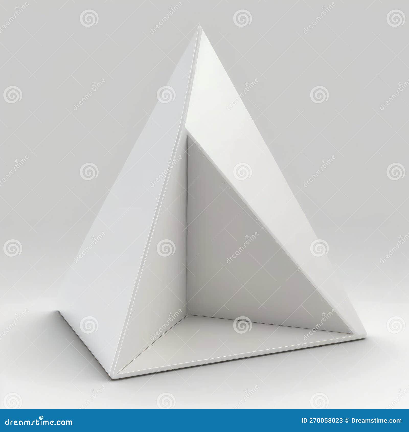 Tetrahedron with Four Triangular Surfaces Podium, Empty Showcase for ...