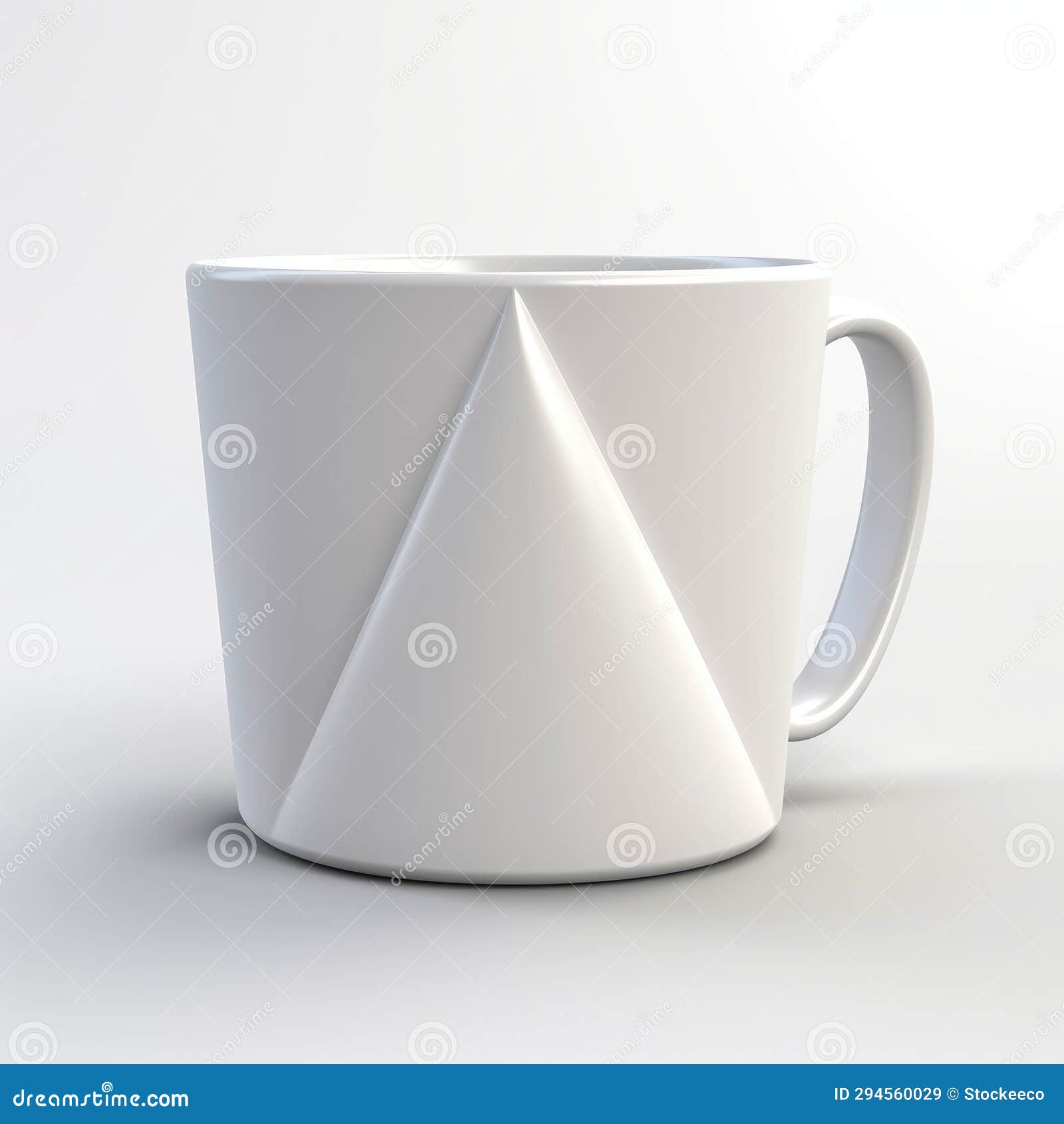 Tetrahedron White Coffee Mug with Silky Finish - 3d Model Stock ...