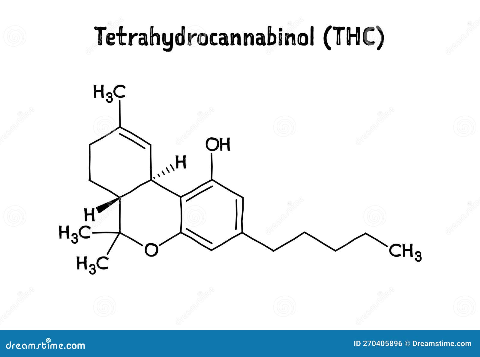 THC Tetrahydrocannabinol Structural Chemical Formula Royalty-Free Stock ...