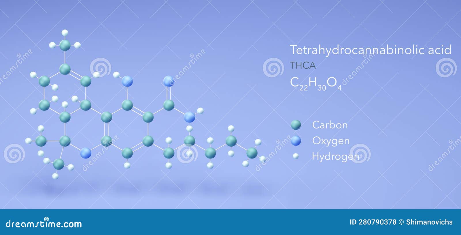 Tetrahydrocannabinolic Acid Molecule, Molecular Structures, Thca, 3d ...