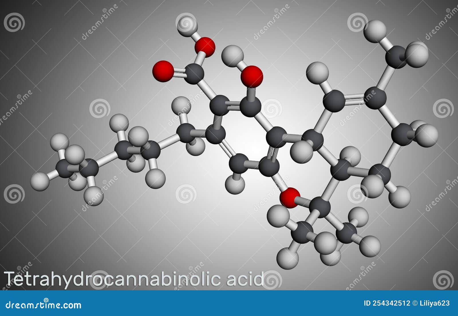 Tetrahydrocannabinolic Acid, THCA, Tetrahydrocannabinolate Molecule ...