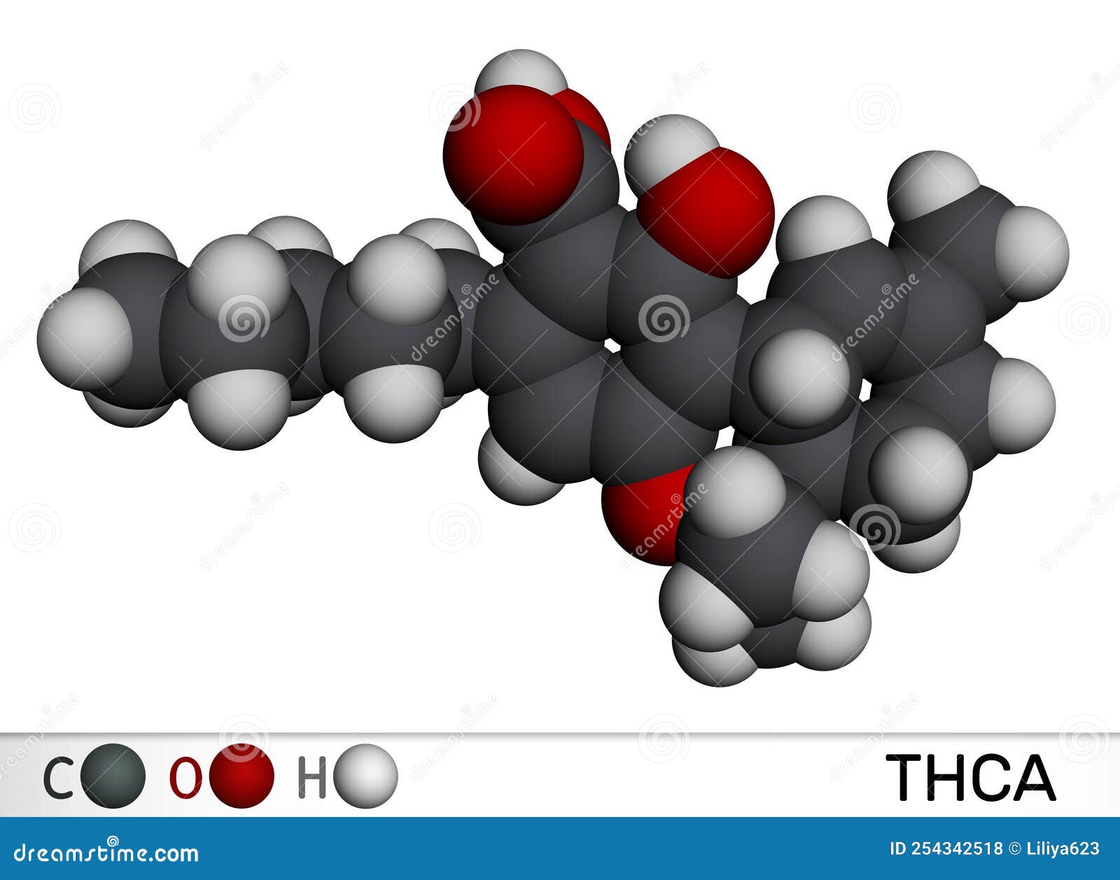 Tetrahydrocannabinolic Acid Molecular Structure, 3d Model Molecule ...