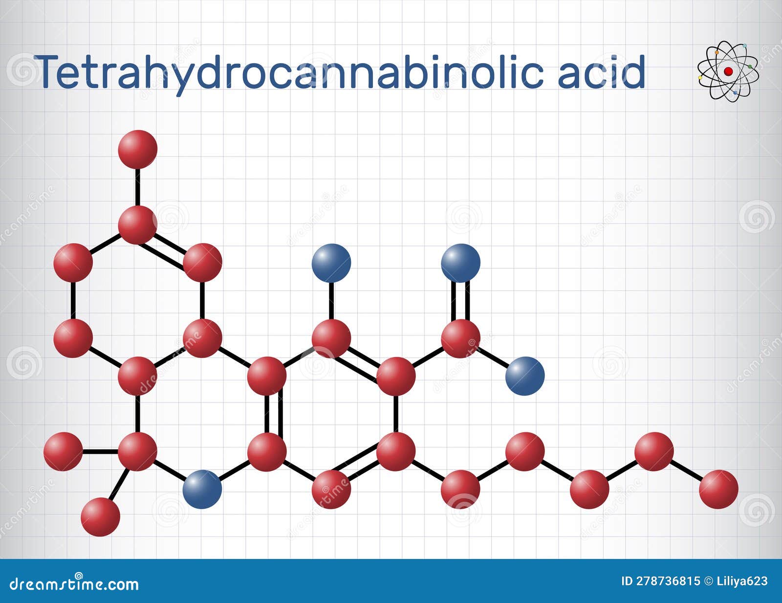 Tetrahydrocannabinolic Acid, THCA, Tetrahydrocannabinolate Molecule ...