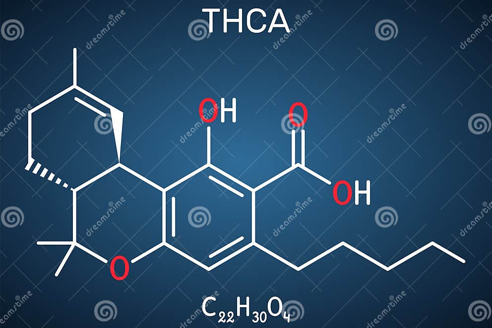 Tetrahydrocannabinolic Acid, THCA, Tetrahydrocannabinolate Molecule ...