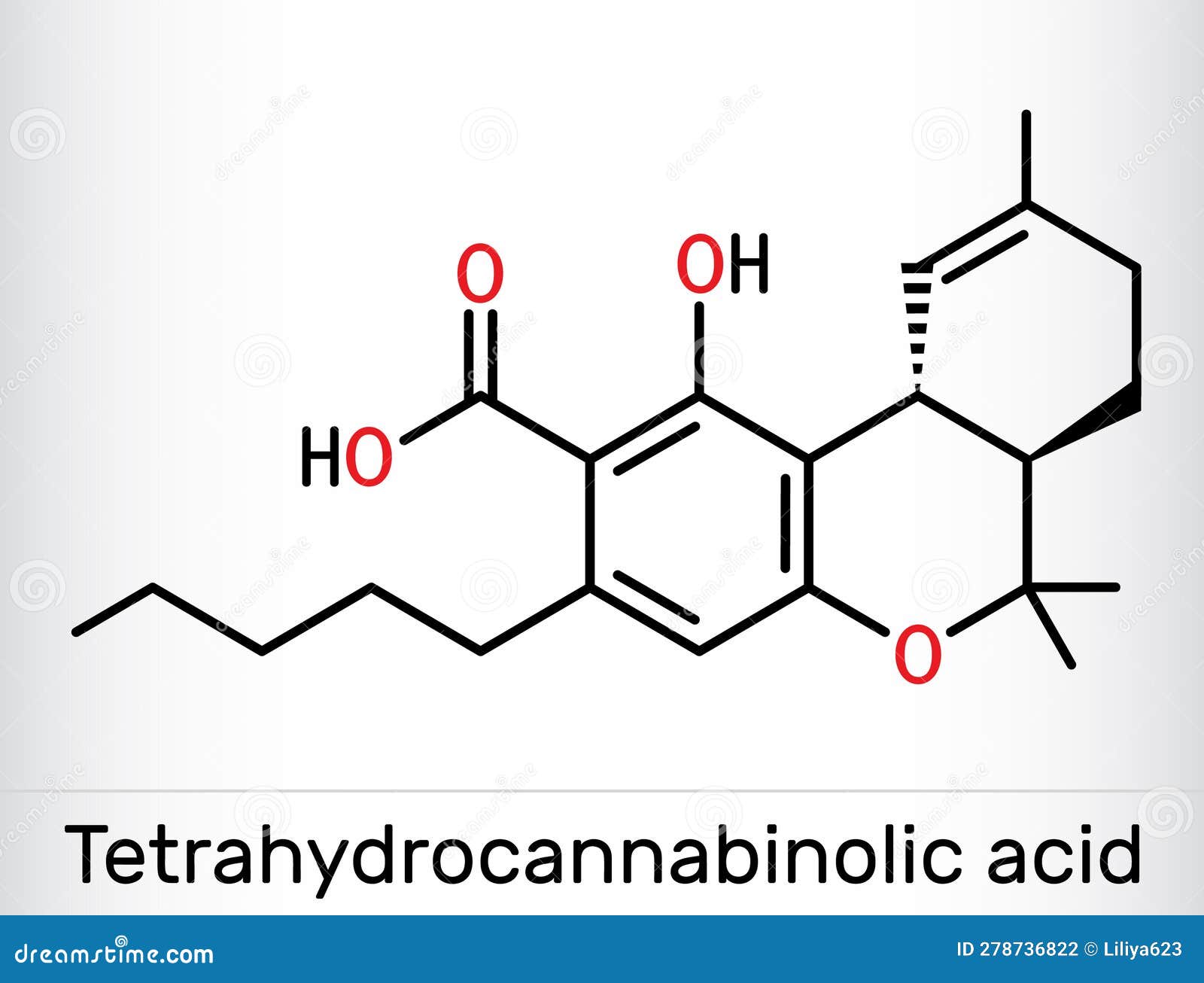 Tetrahydrocannabinolic Acid, THCA, Tetrahydrocannabinolate Molecule ...