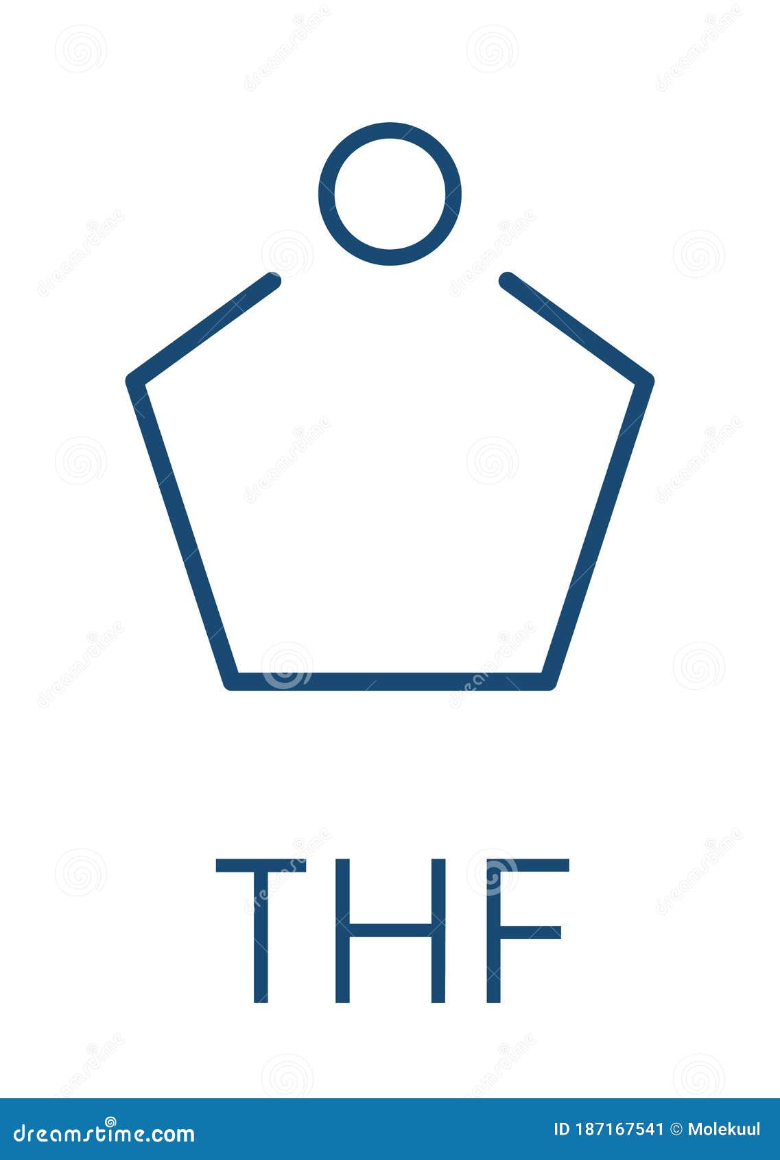 Tetrahydrofuran Molecular Structure, 3d Model Molecule, Oxolane ...