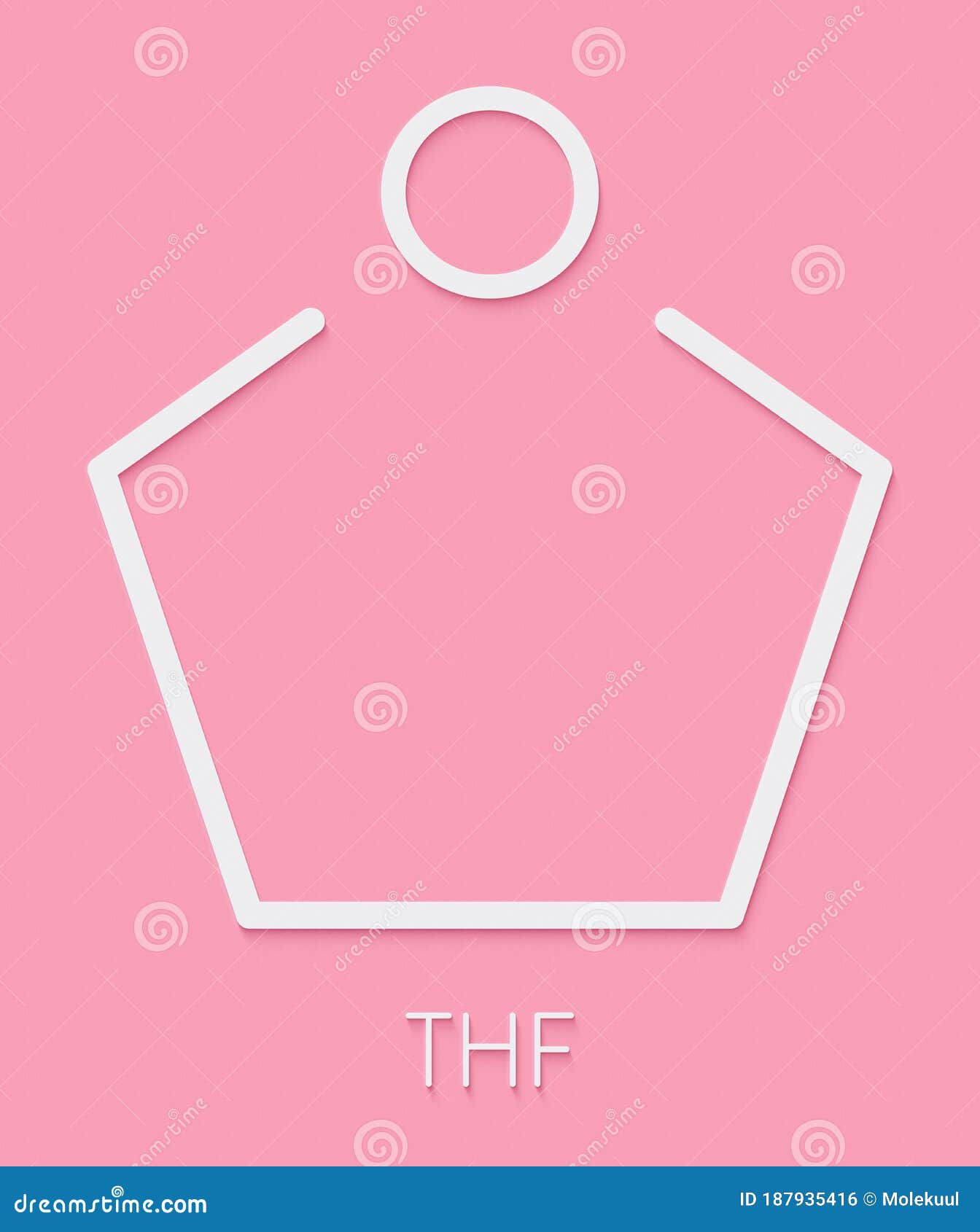 Tetrahydrofuran THF, Oxolane Solvent Molecule. Skeletal Formula. Stock ...