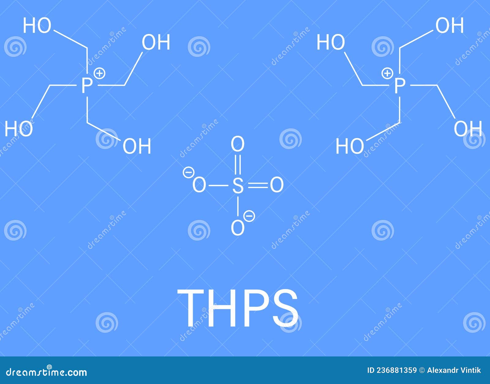 Tetrakis Hydroxymethyl Phosphonium Sulfate, THPS Biocide Molecule ...