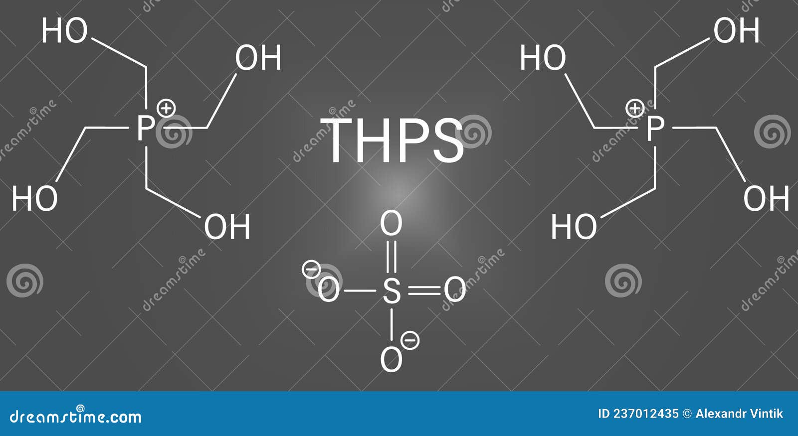 Tetrakis Hydroxymethyl Phosphonium Sulfate, THPS Biocide Molecule ...