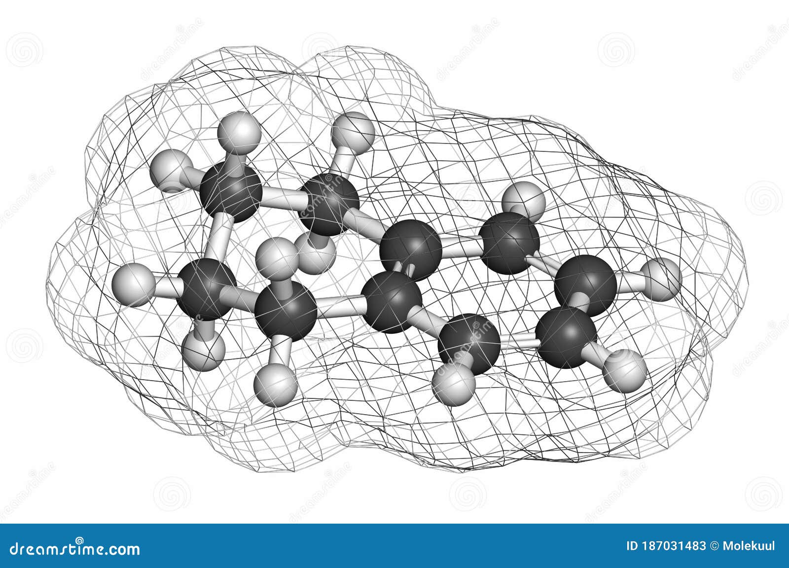 Tetralin Solvent Molecule. Atoms are Represented As Spheres with ...