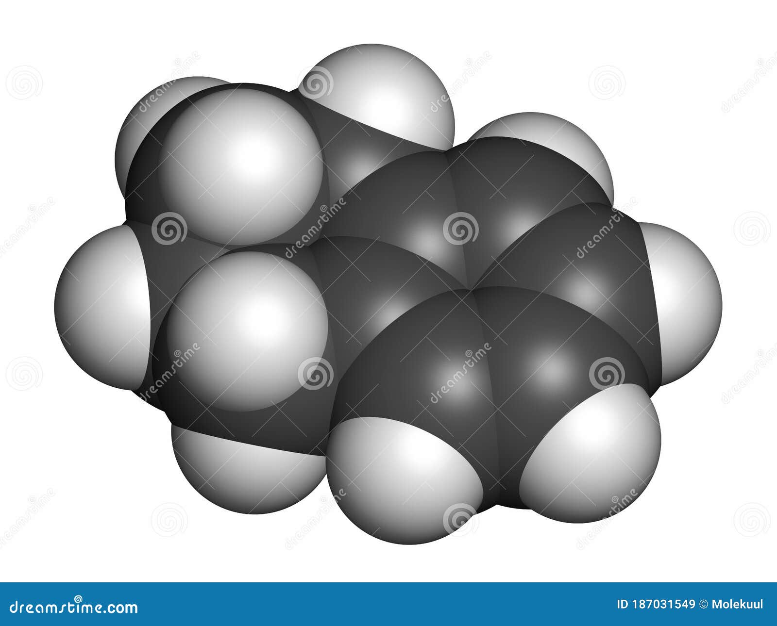 Tetralin Solvent Molecule. Atoms are Represented As Spheres with ...
