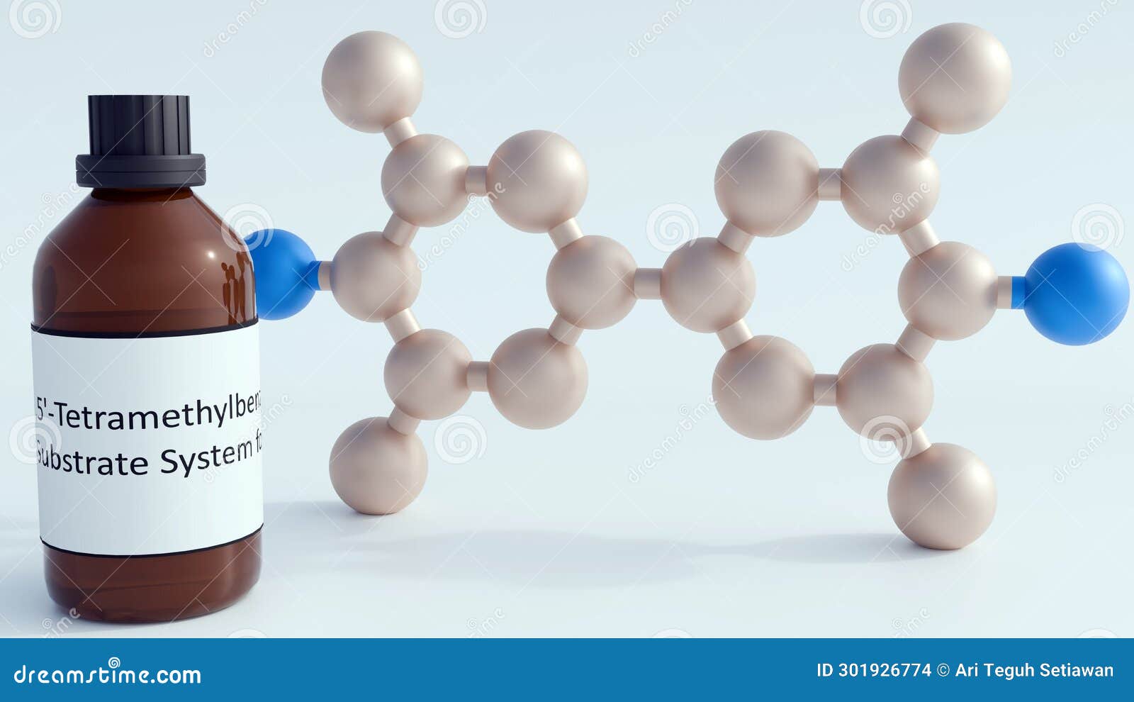 3,3?,5,5?-Tetramethylbenzidine or TMB Molecules and Amber Glass Bottle ... 3,3?,5,5?-Tetramethylbenzidine or TMB Molecules and Amber Glass Bottle ...