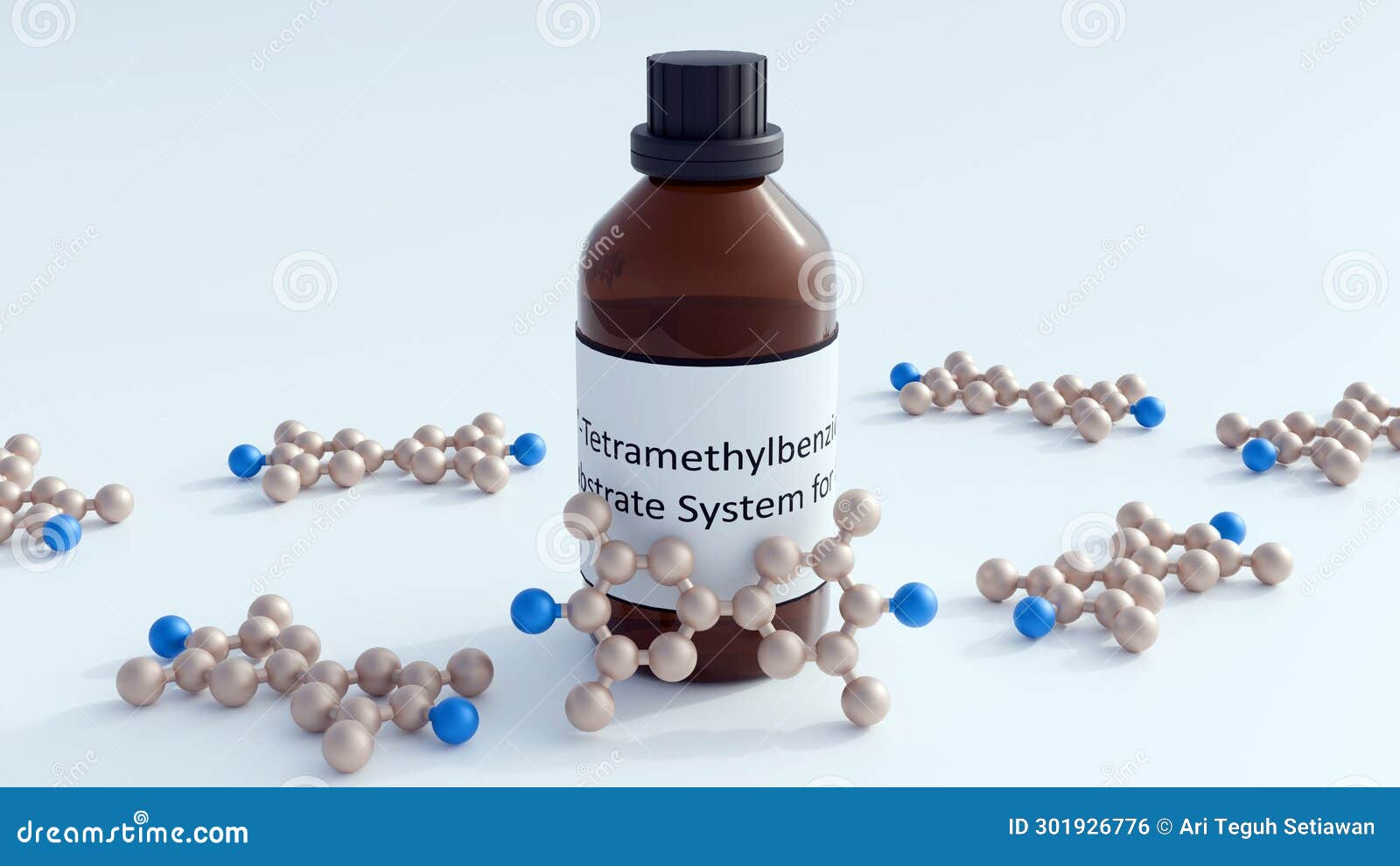 3,3?,5,5?-Tetramethylbenzidine or TMB Molecules and Amber Glass Bottle ...