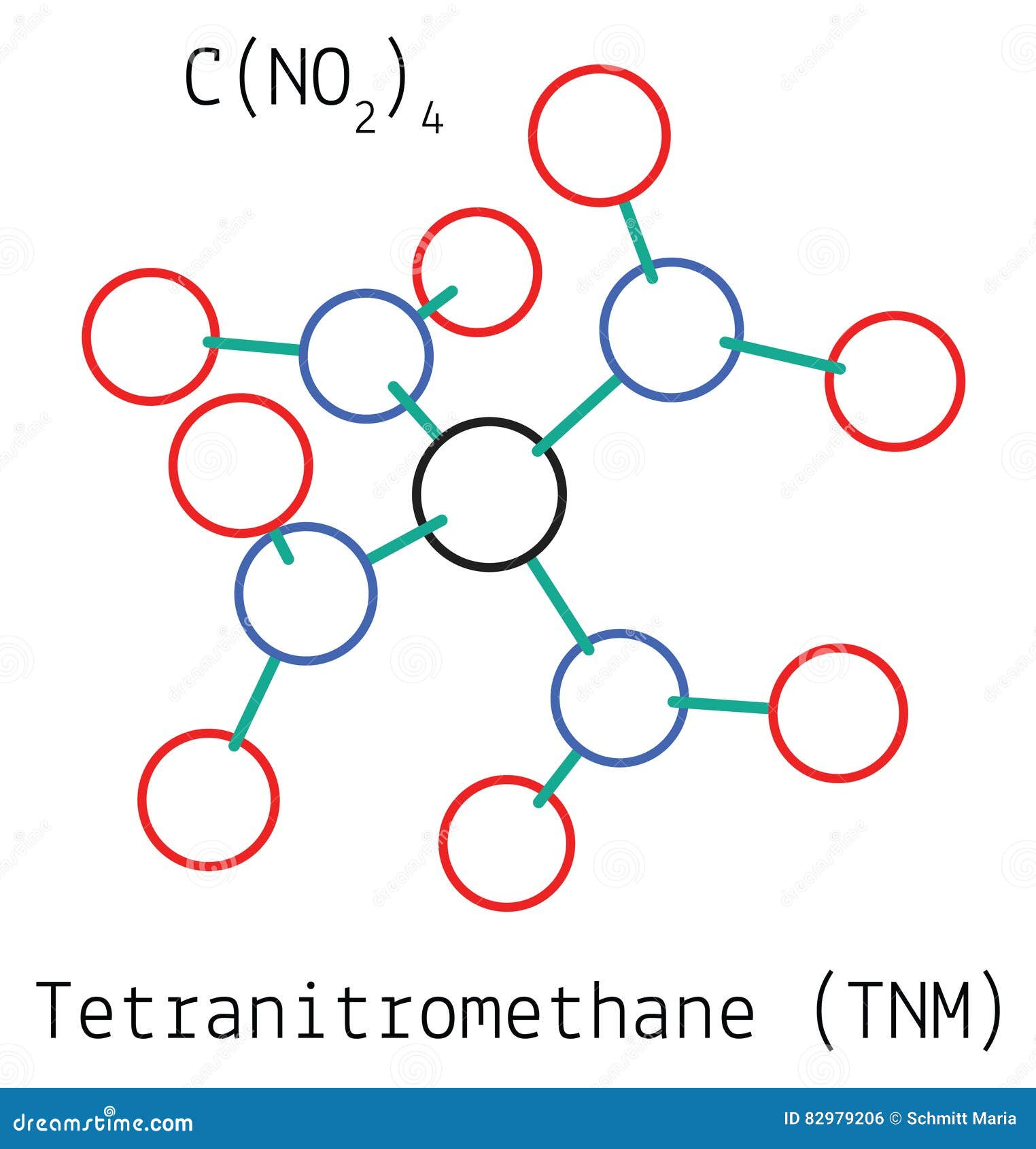 Tetranitromethane CN4O8 Molecule Stock Vector - Illustration of ...
