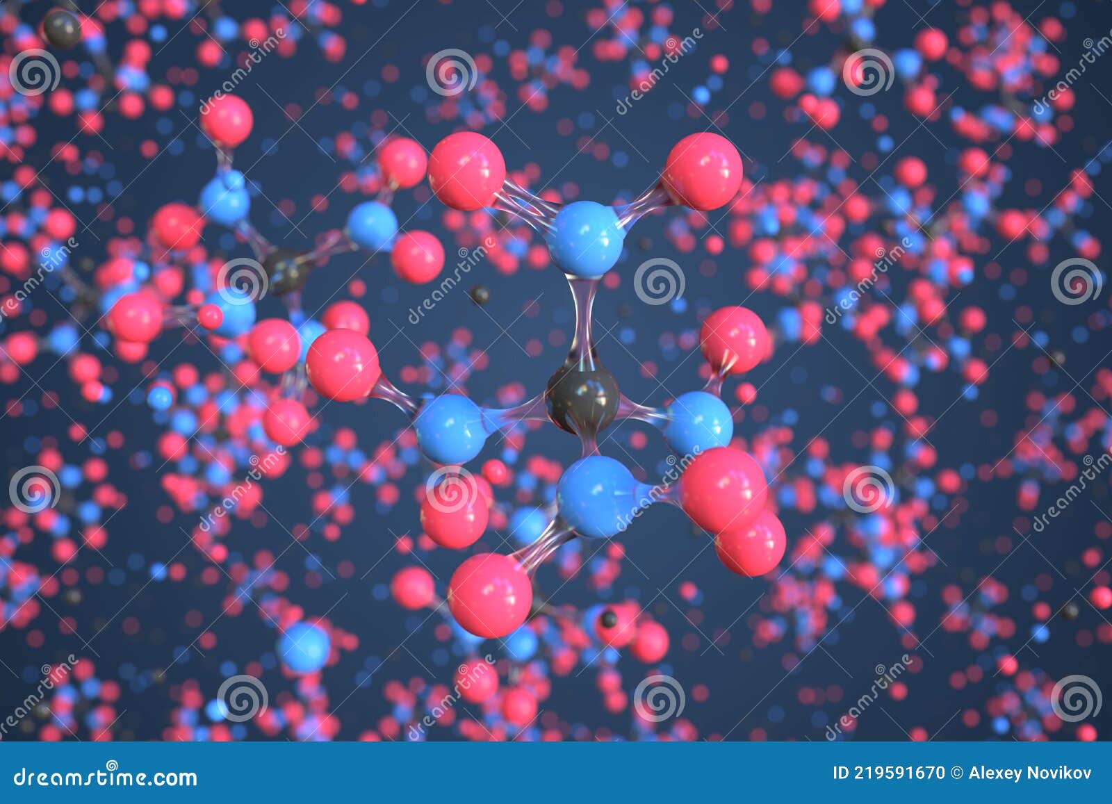 Tetranitromethane Molecule Made with Balls, Conceptual Molecular Model ...