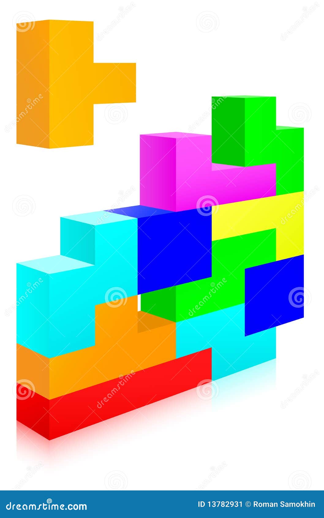 Tetris Cartoon Vector | CartoonDealer.com #13782931