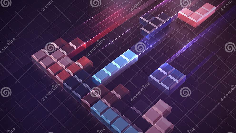 Tetris Blocks Concept of Building and Problem Solving Stock ...