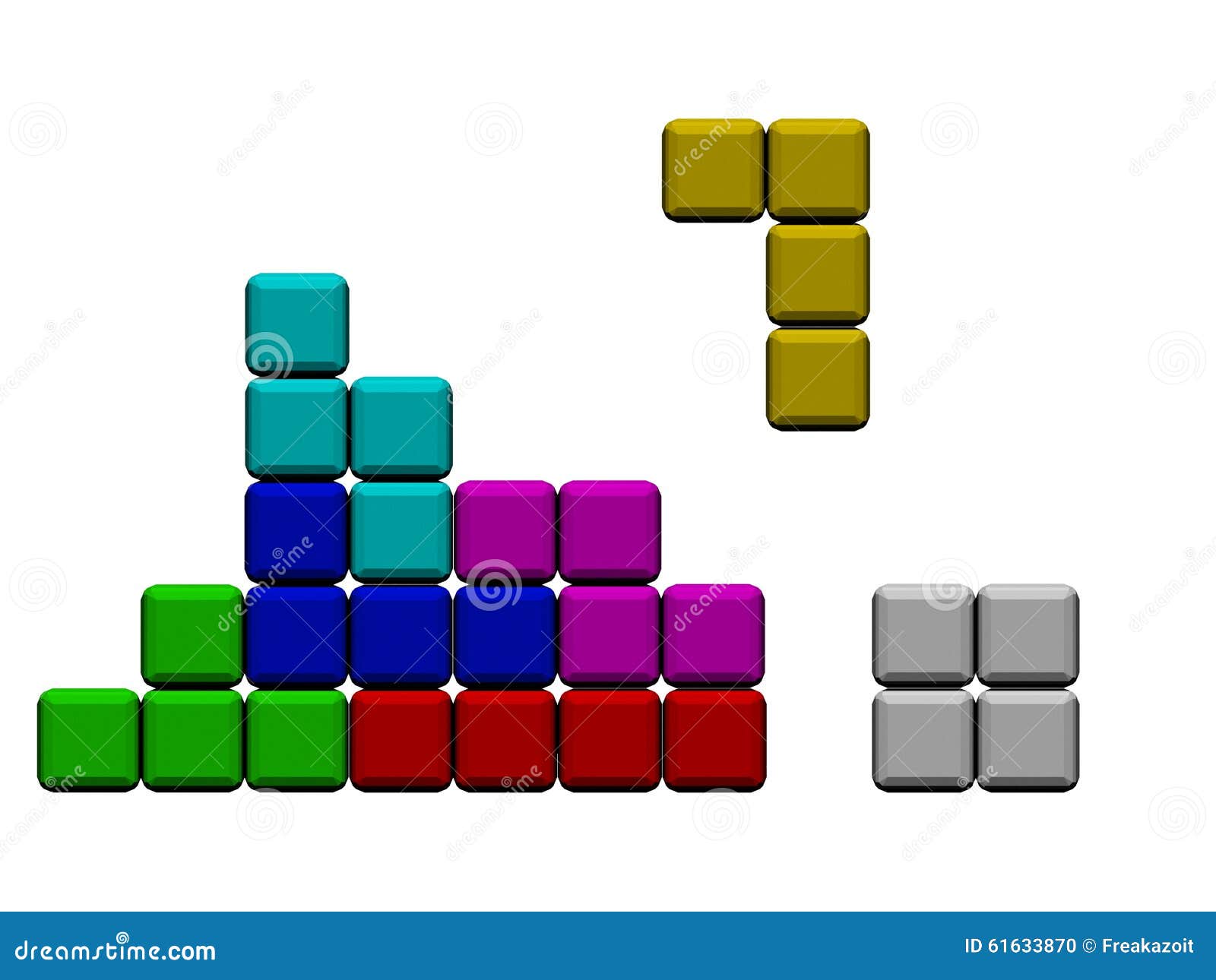 Tetris bricks on white stock photo. Image of colored - 61633870