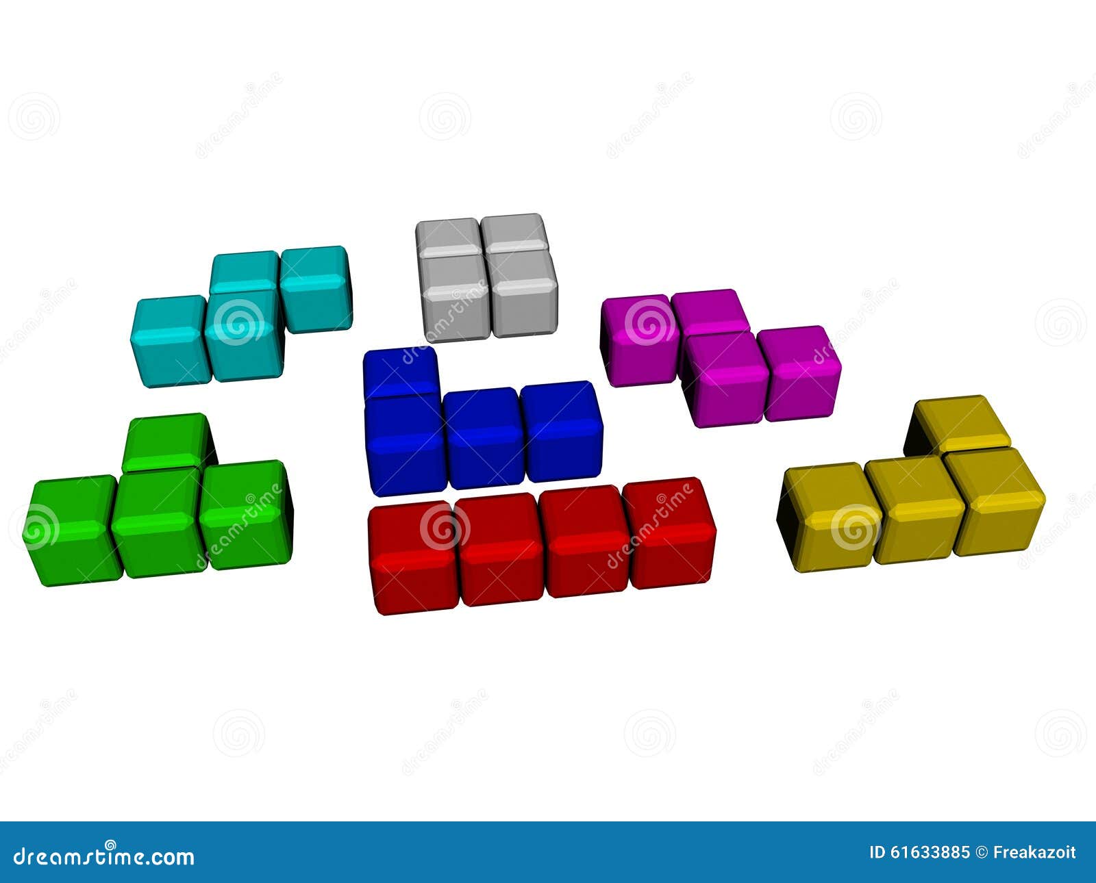 Tetris bricks on white stock image. Image of bright, mind - 61633885
