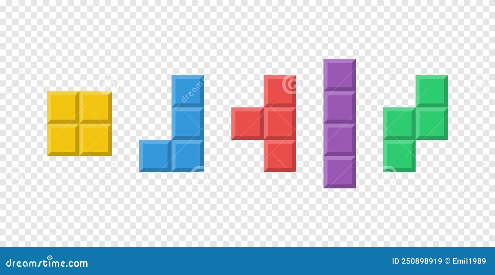Tetris Figure Icon Symbol Set. Vector Stock Vector - Illustration of ...