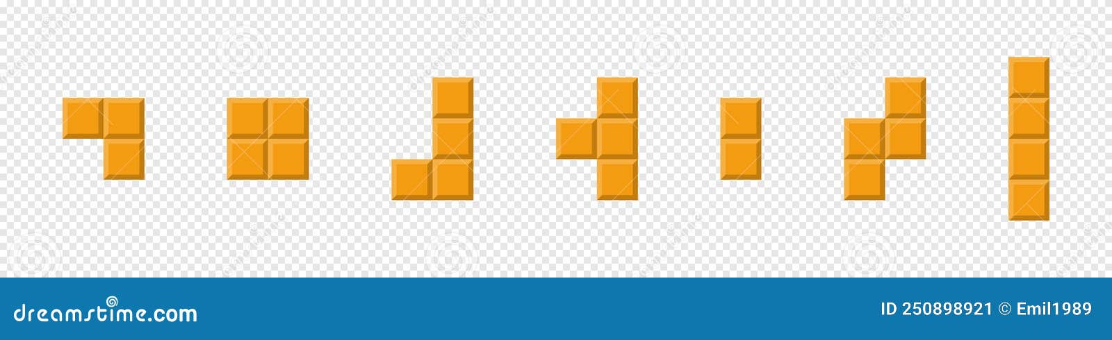 Tetris Figure Icon Symbol Set. Vector Stock Vector - Illustration of ...