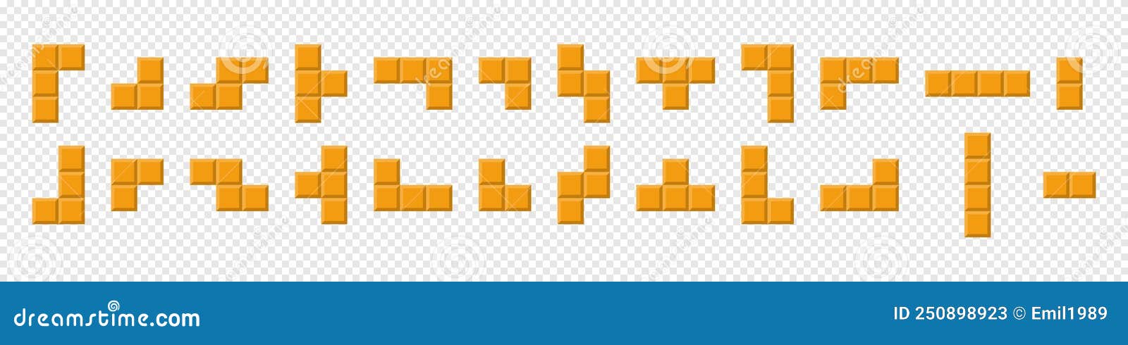 Tetris Figure Icon Symbol Set. Vector Stock Vector - Illustration of ...