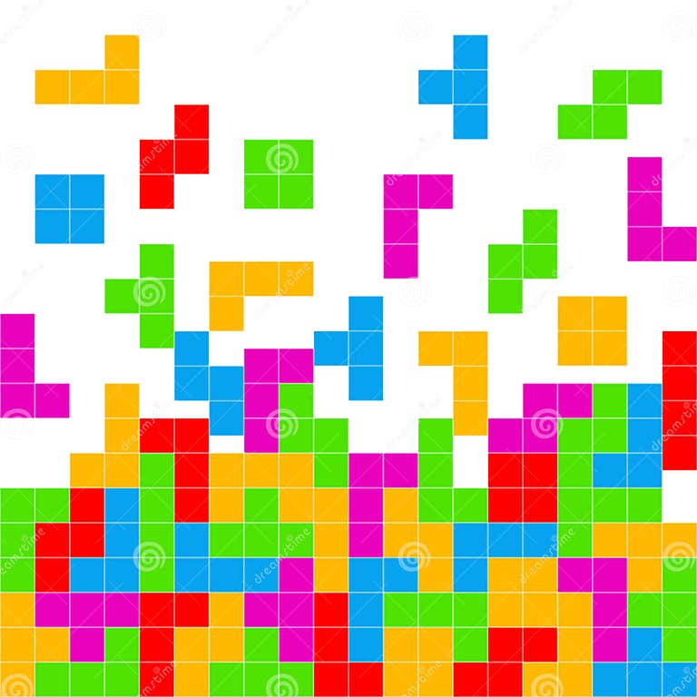 Tetris Game Playing Background Stock Illustration - Illustration of ...