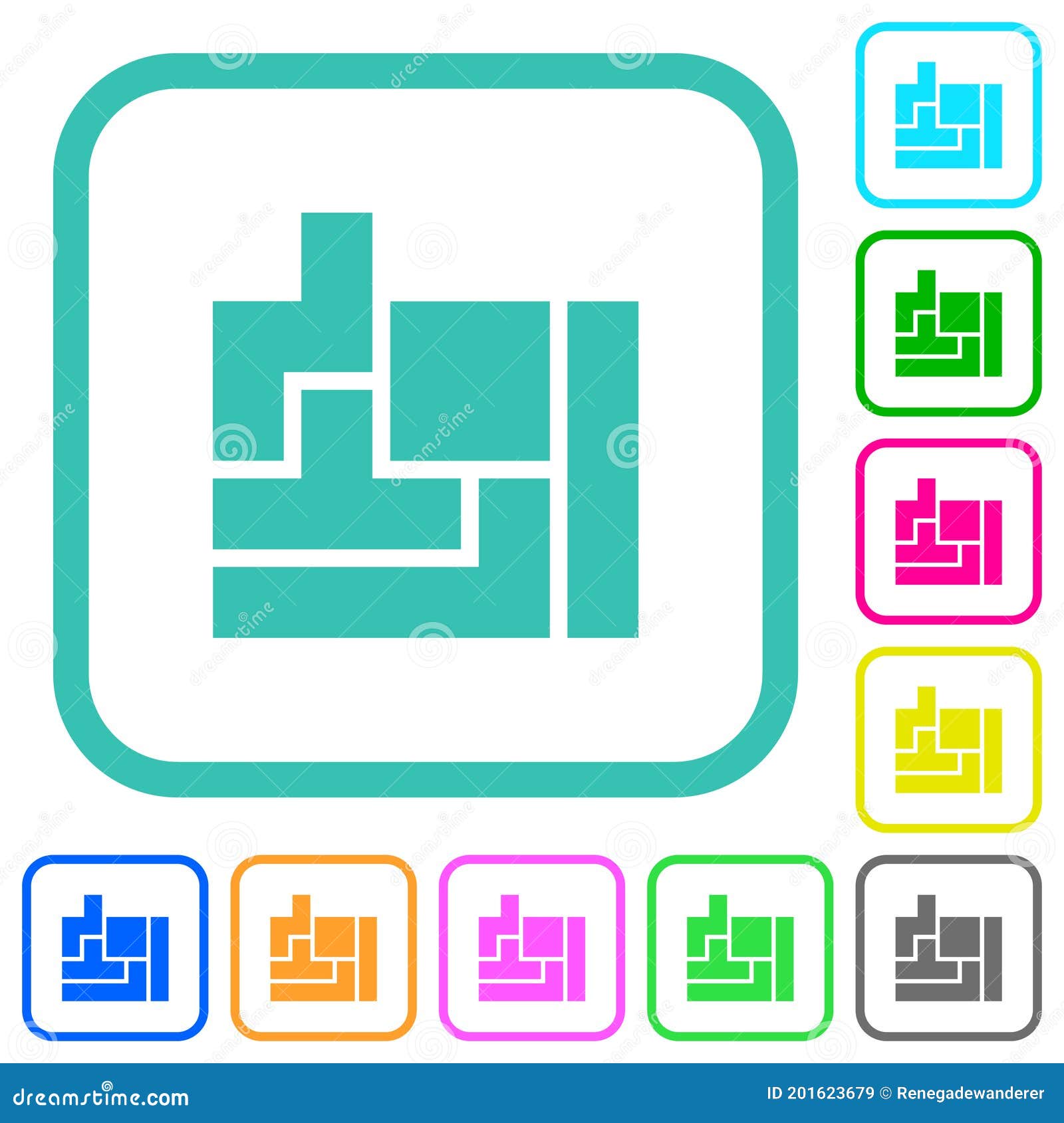 Tetris Game Vivid Colored Flat Icons Stock Vector - Illustration of ...